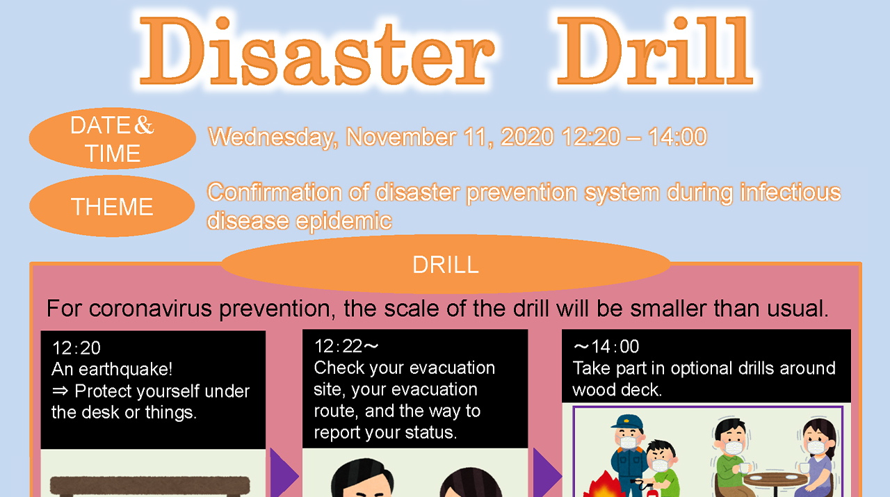Disaster prevention drill 2020 | Event information | Tokyo Institute of ...